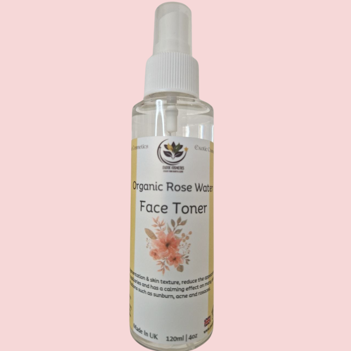 Organic Rose Water Face Toner – Exotic Cosmetics